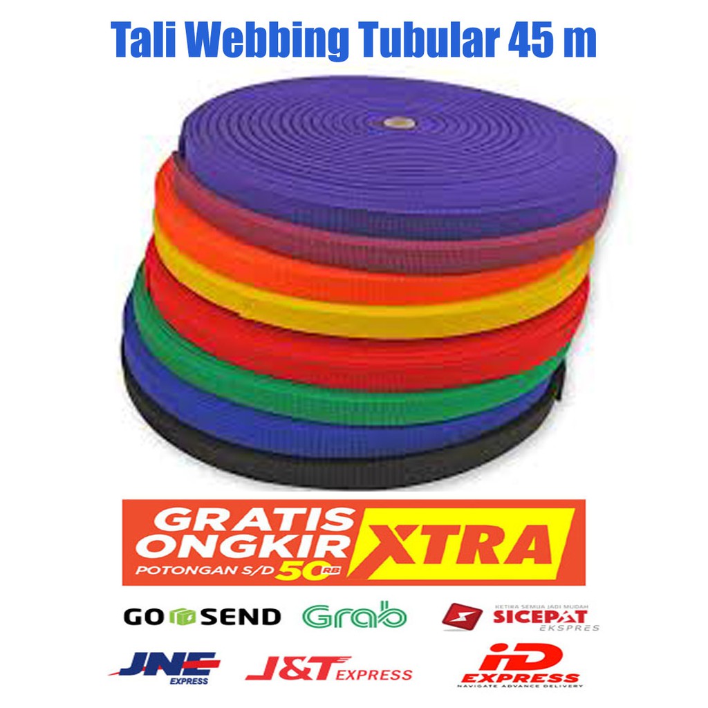 Jual Tali Webbing Tubular tebal Double Lebar 2.5cm Panjang 45 meter 1 ...