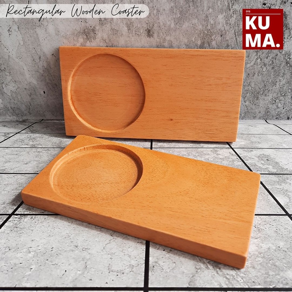 Jual KUMA Reta Wooden Coaster Tatakan Gelas Kayu Mahogani Persegi ...