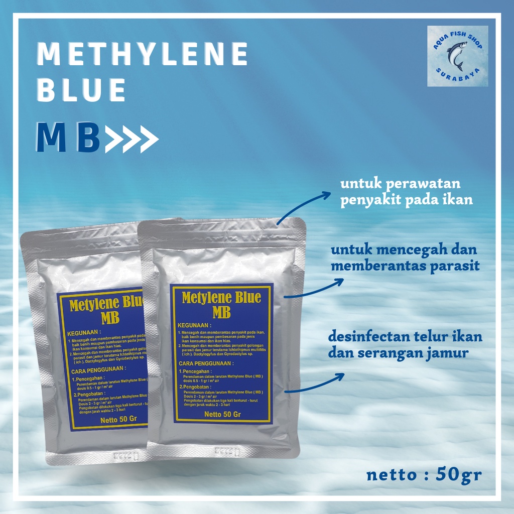 Jual METHYLENE BLUE "MB" OBAT IKAN TERMURAH!!! (1KG KEMASAN 50GR) | Shopee Indonesia