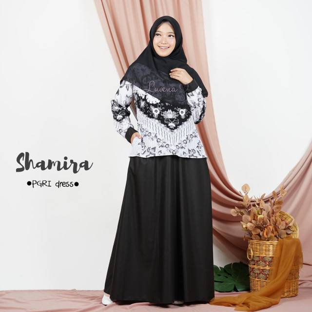Jual SHAMIRA DRESS PGRI /SERAGAM BATIK GURU /SERAGAM GURU SEKOLAH ...