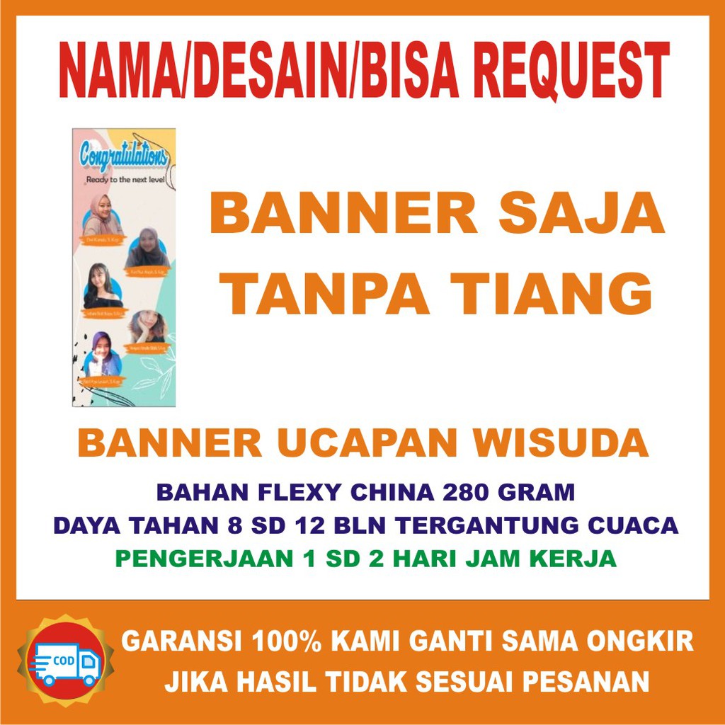 Jual Banner ucapan selamat wisuda / banner happy graduation/x banner ...