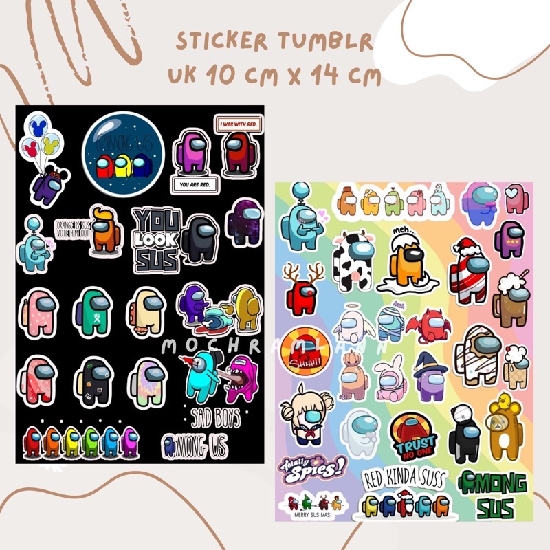 Jual AMONG US STICKER/ STICKER SHEET / STIKER JURNAL / STIKER CASE HP ...