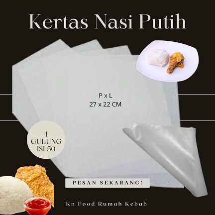 Jual Kertas Nasi Laminasi 1Gulung Isi 50Lembar/ Kertas Pembungkus Nasi ...