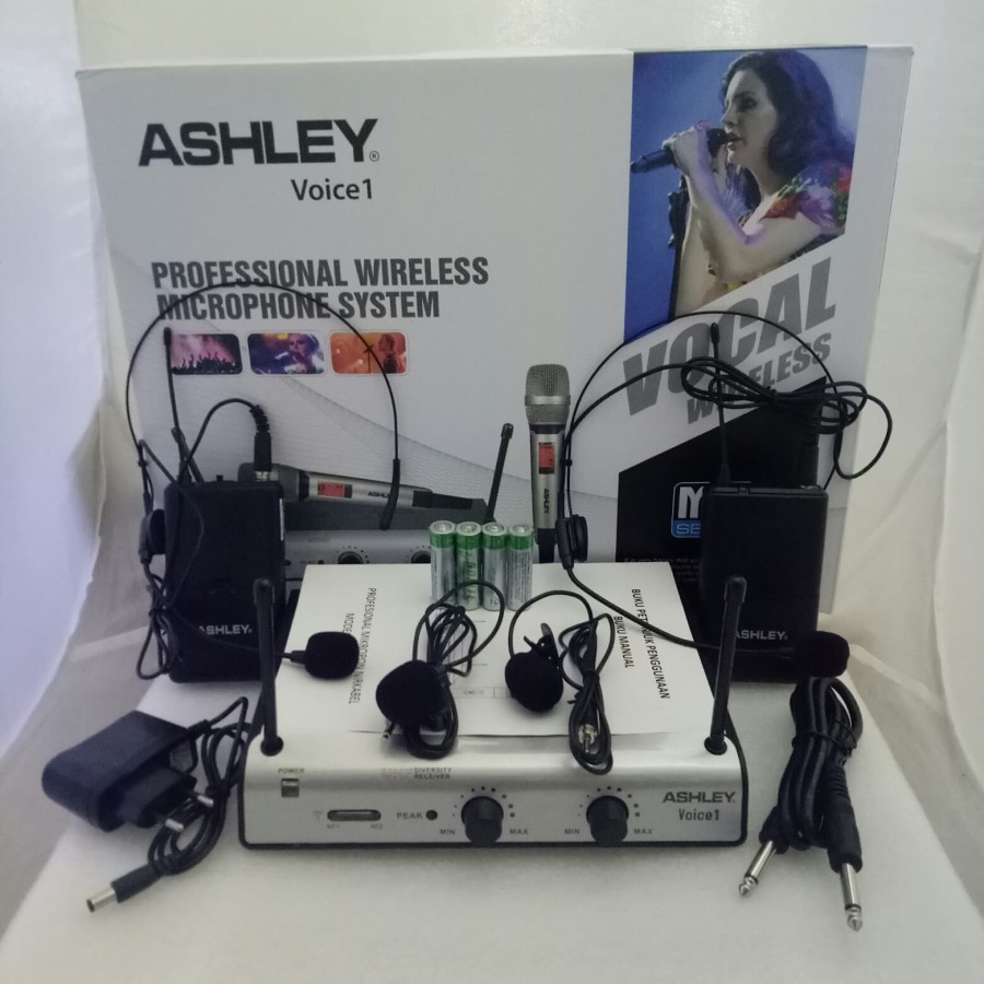 Jual Mic Wireless Ashley Voice 1 Original Jepit Headset free busa ...