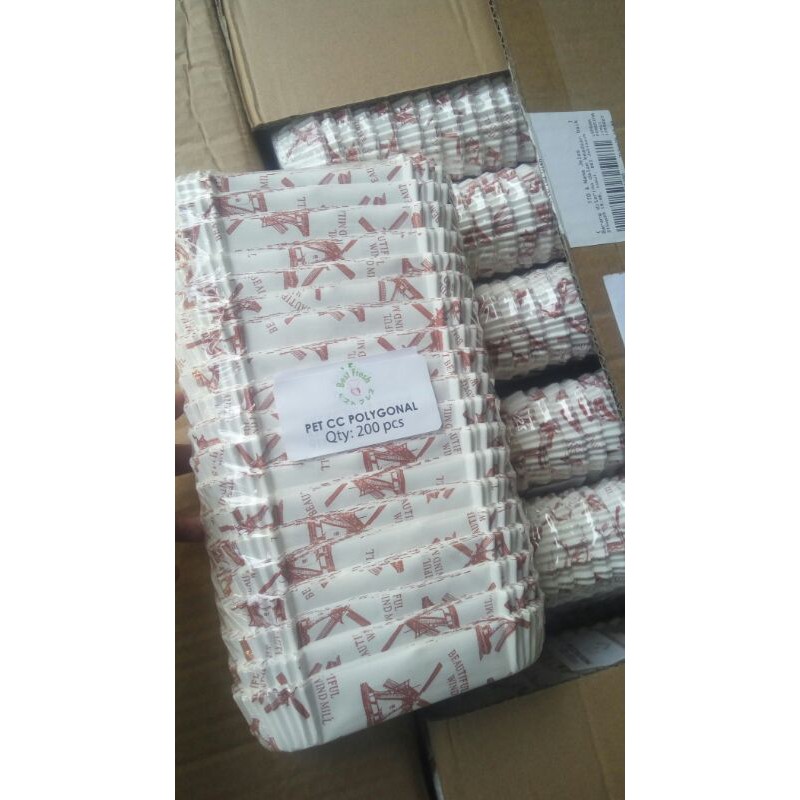 Jual paper cup case / cup roti laminasi oval /panjang/ polygonal ukuran ...