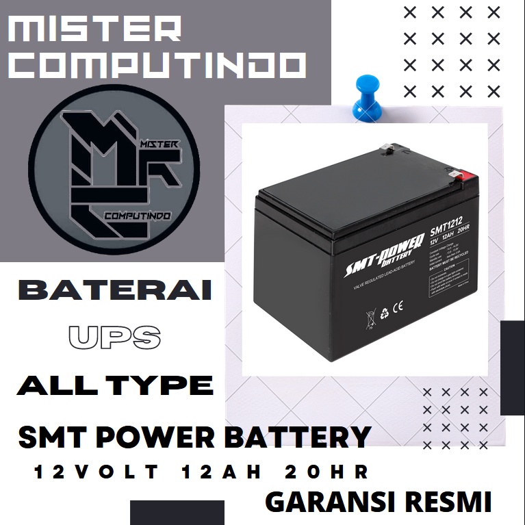 Jual Baterai UPS 12 Volt 12 Ah SMT POWER | Cocok untuk semua Merk UPS ...