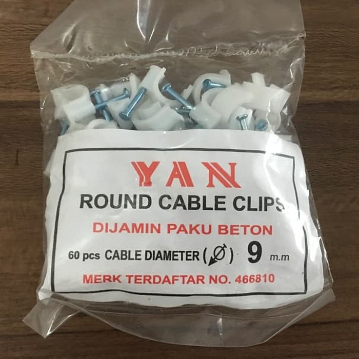 Jual Klem Kabel YAN Asli Berkualitas No 9 Klip Pin Kabel Ke Tembok ...