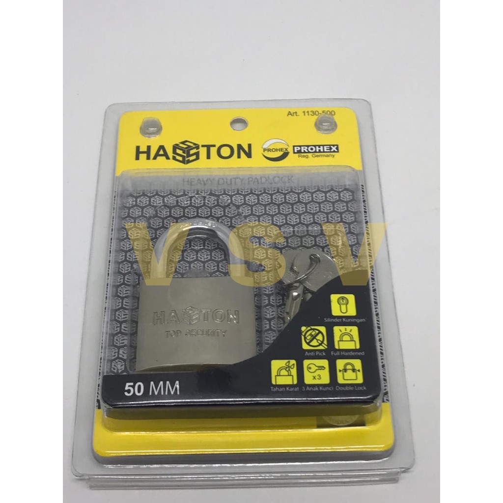 Jual Hasston Gembok 50mm kunci bulat 1130-500 / Gembok Satin / gembok rumah | Shopee Indonesia