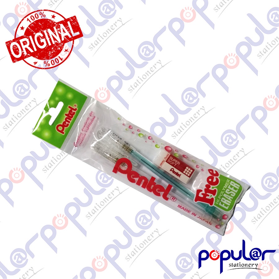 Jual Pensil Mekanik Pentel Caplet 0.5 A105-A Warna Transparan Set (Free ...