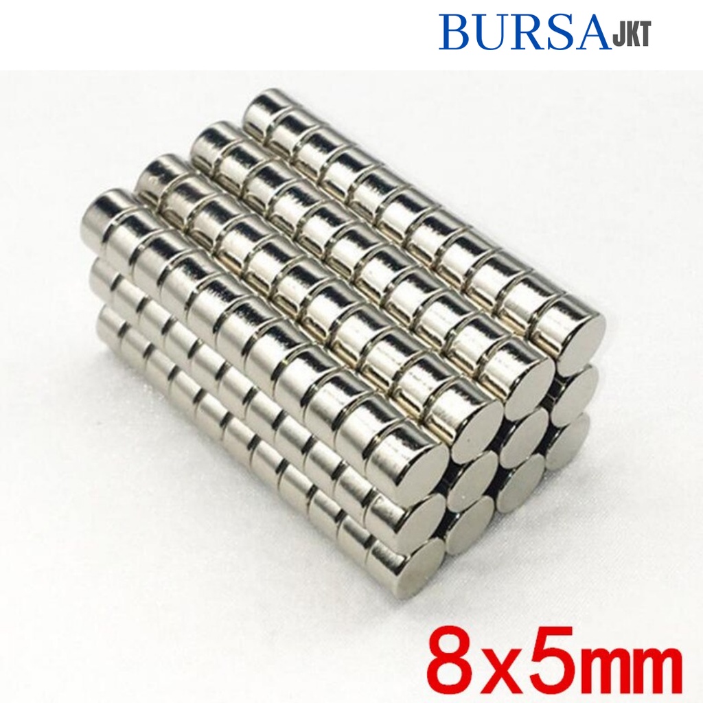 Jual MAGNET SUPER KUAT N52 NEODYMIUM N52 BULAT STRONG NdFeB 8 x 5 MM ...
