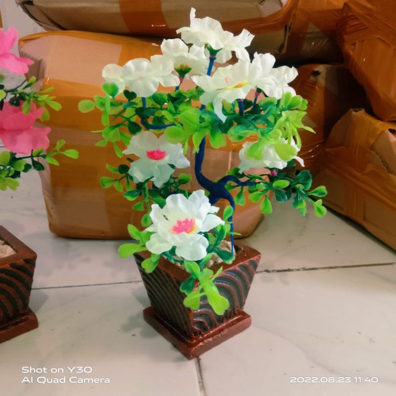 Jual TANAMAN PAJANGAN IMITASI DENGAN POT BEBATUAN // TANAMAN ARTIFICIAL ...