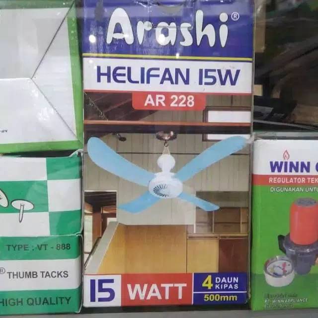 Jual Arashi Helifan 15 watt kipas angin gantung portable Arasi portabel ...