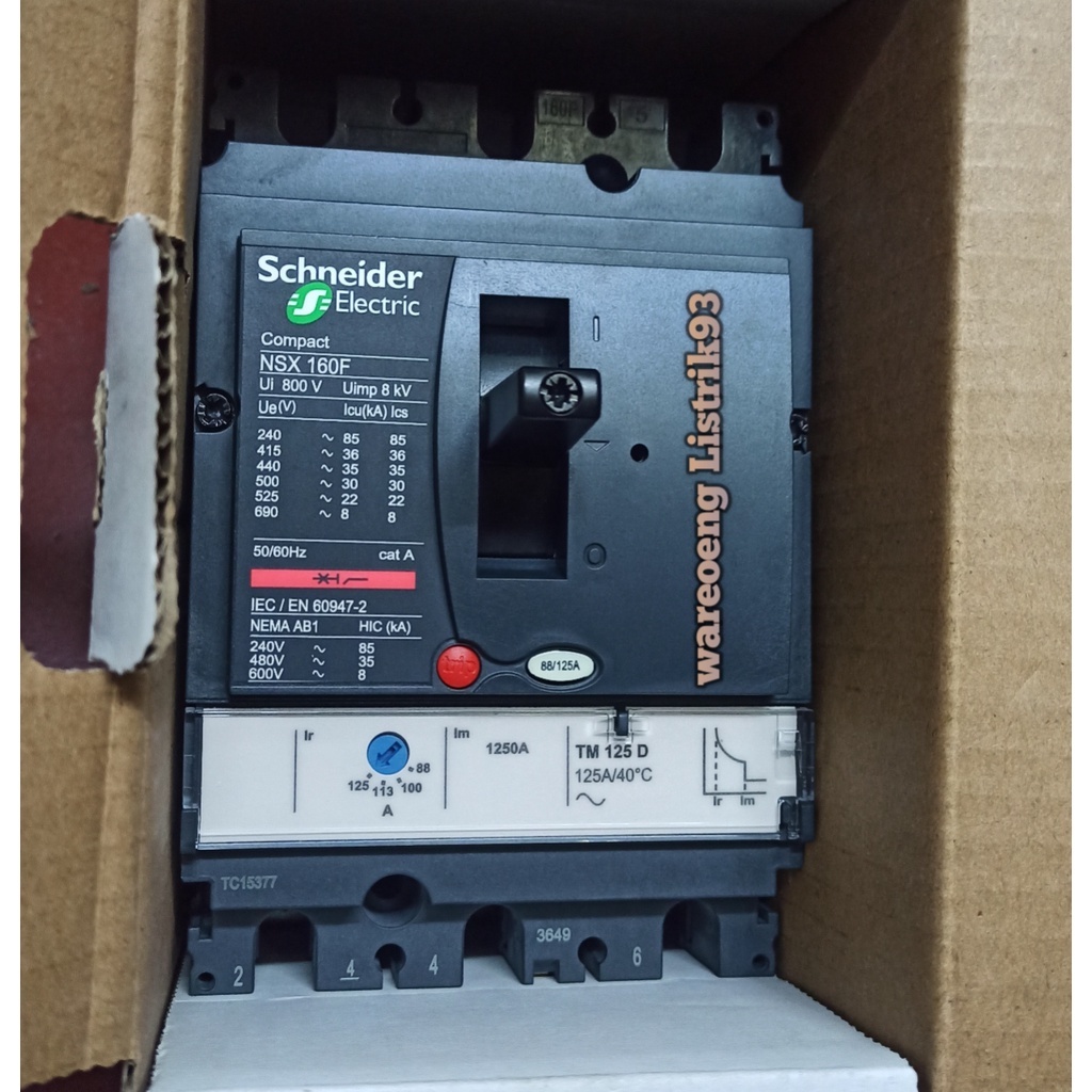 Jual Mccb/Breaker Nsx160f 36kA 3pole 125A Schneider | Shopee Indonesia