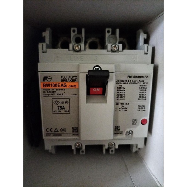 Jual mccb 3p BW100EAG 3p 75a fuji elektrik | Shopee Indonesia