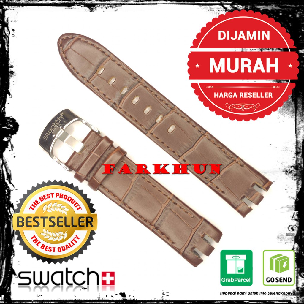 Jual TERBAIK STRAP LEATHER 21 MM SWATCH YRS403 401 402G 412 418 406G COKLAT TUA BAND TALI JAM ...