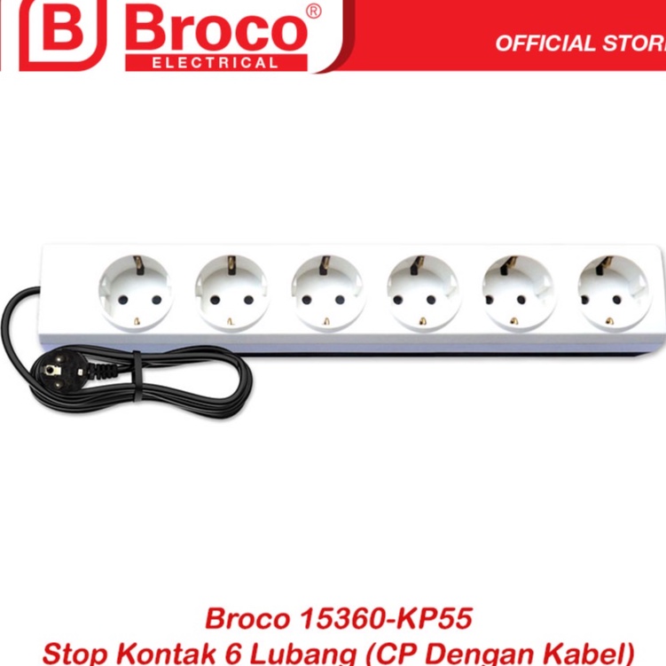 Jual Broco Electrical 15360-KP55 Stop Kontak 6 Lubang (CP Dengan Kabel) | Shopee Indonesia