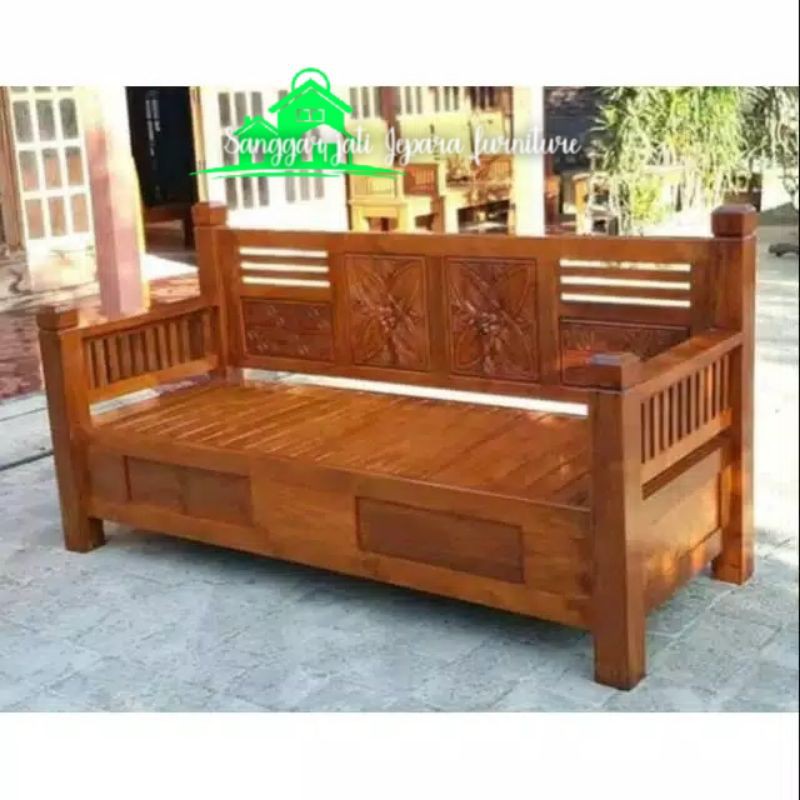 Jual bangku bale.bale minimalis kayu jati meubel jepara | Shopee Indonesia