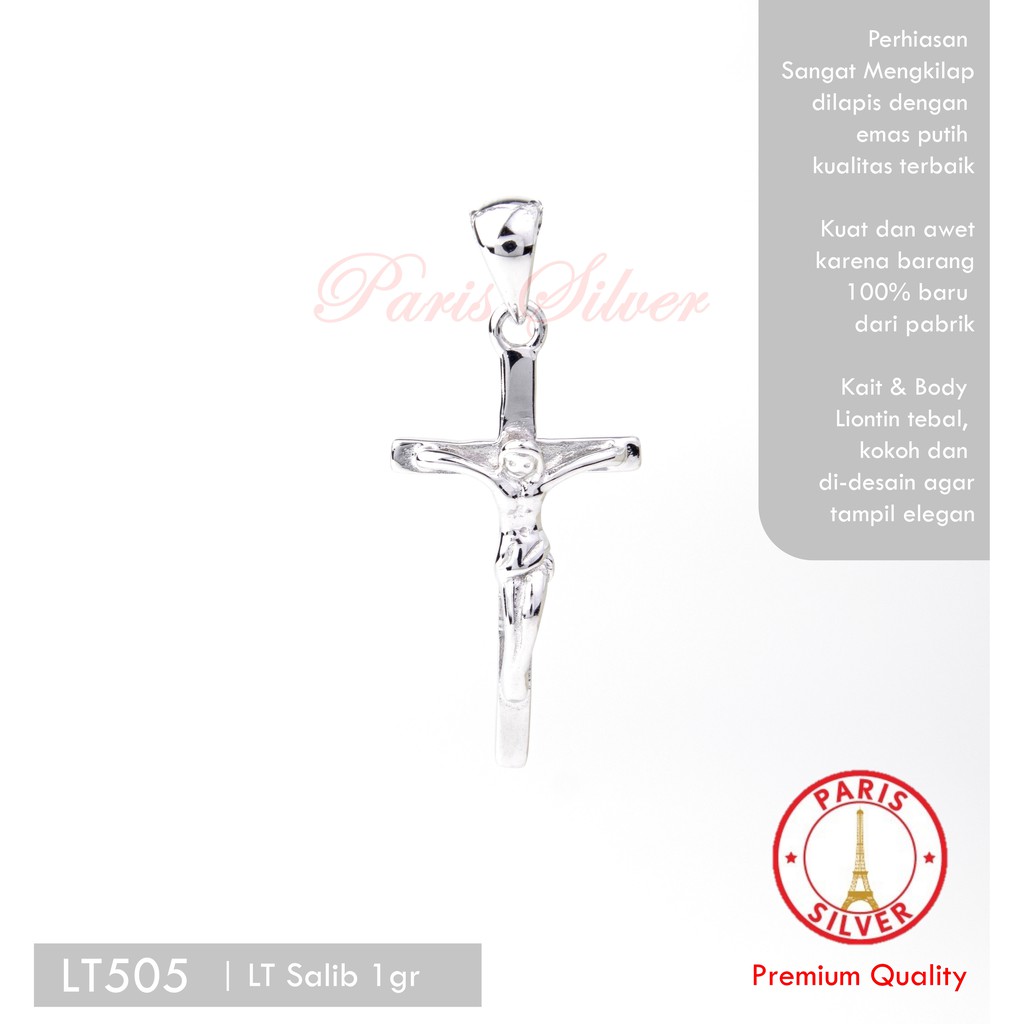 Jual Liontin Salib Jesus Ukir Perak Asli 925 Silver Lapis Emas Putih ...