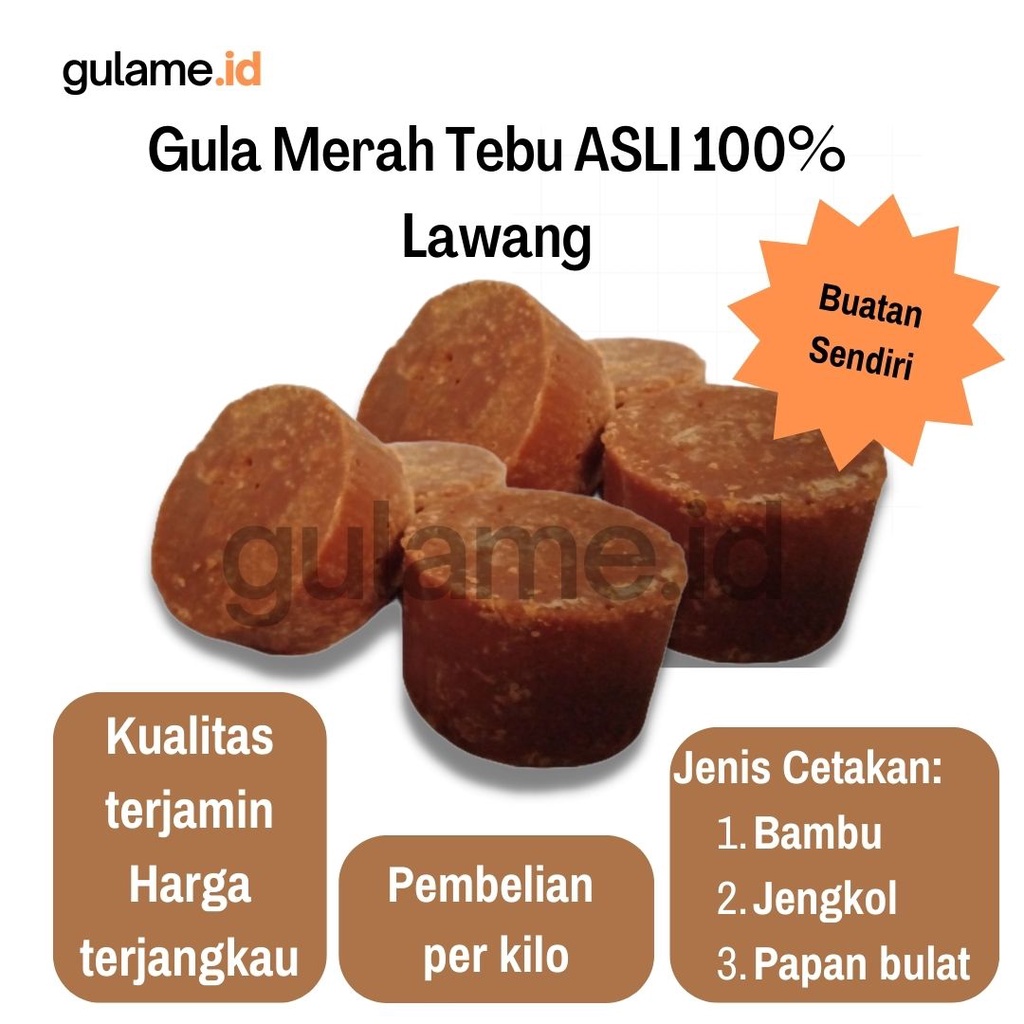 Jual Gula Merah Tebu Asli 100% (Saka Lawang) | Shopee Indonesia