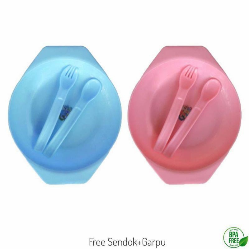 Jual Set Peralatan Makan Bayi Piring Sendok Garpu Alat Makan Bayi ...
