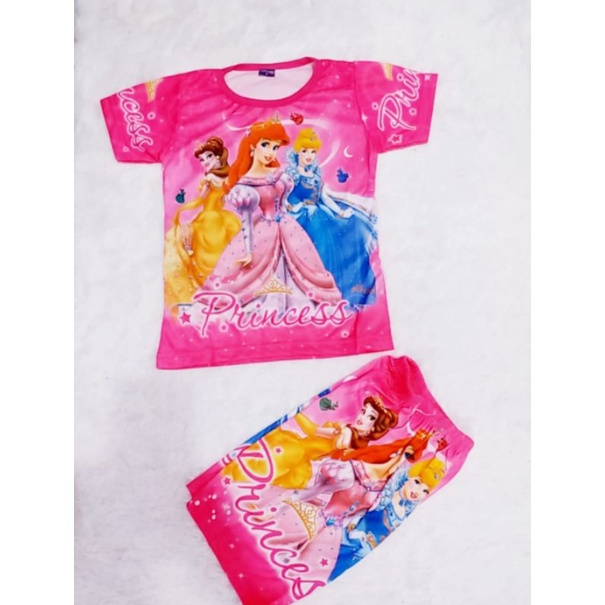Jual hokycia/ baju anak perempuan/ setelan princess/ kaos princess ...