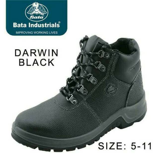 Jual Sepatu Safety Bata Darwin Hitam Original | Shopee Indonesia