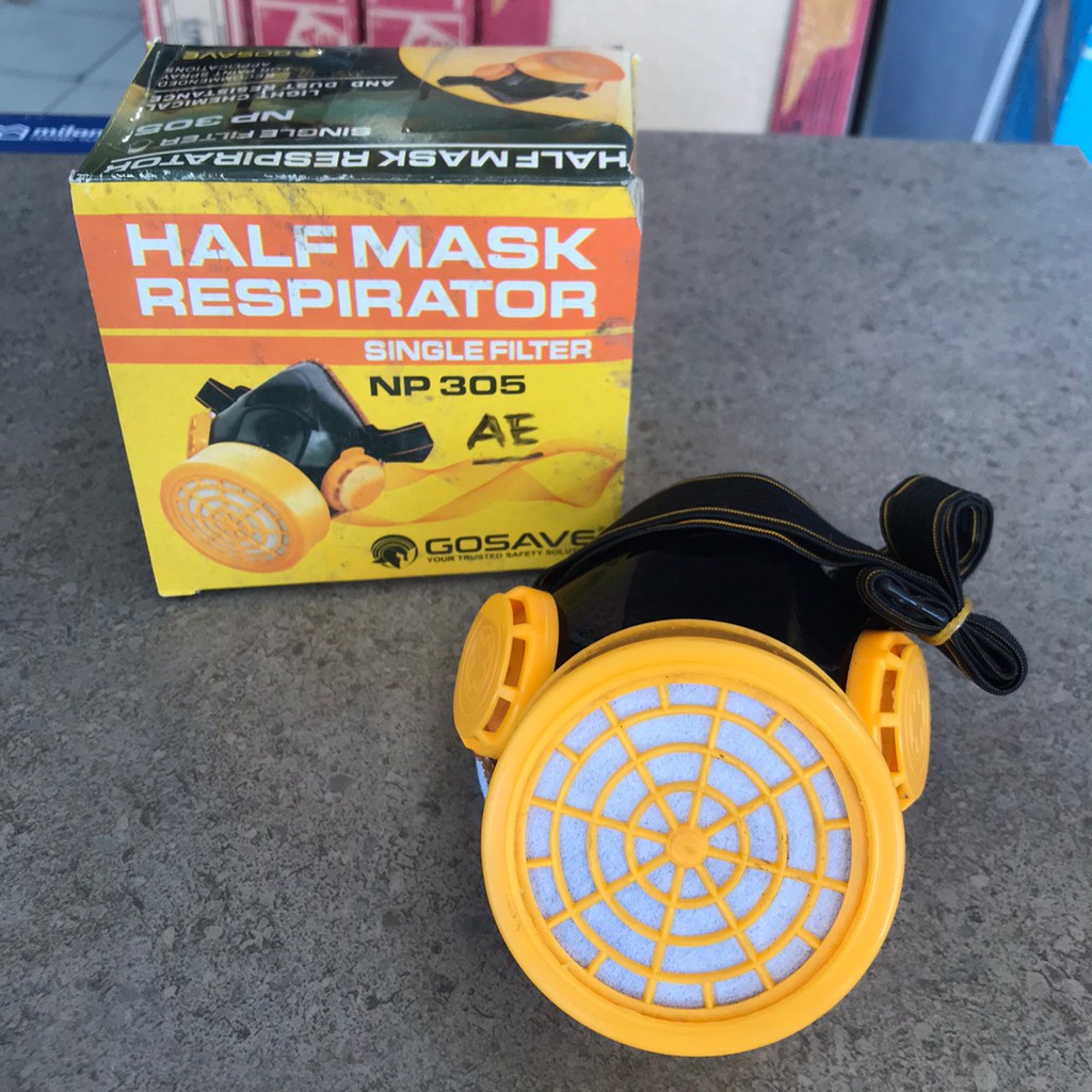 Jual Masker SAFETY Double Respirator Anti Asap Gas Kabut asap Cat dan ...