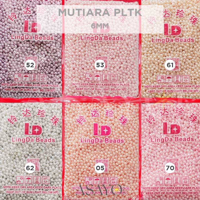 Jual (500gram) Mutiara Plastik Ringan 3mm 4mm 5mm 6mm Warna Peach Pink ...