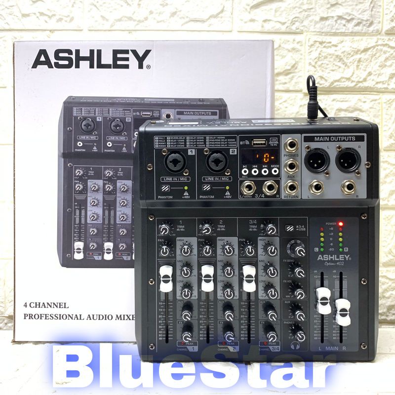 Jual Mixer Ashley Option 402 Original 4 Channel PC Soundcard - Bluetooth | Shopee Indonesia