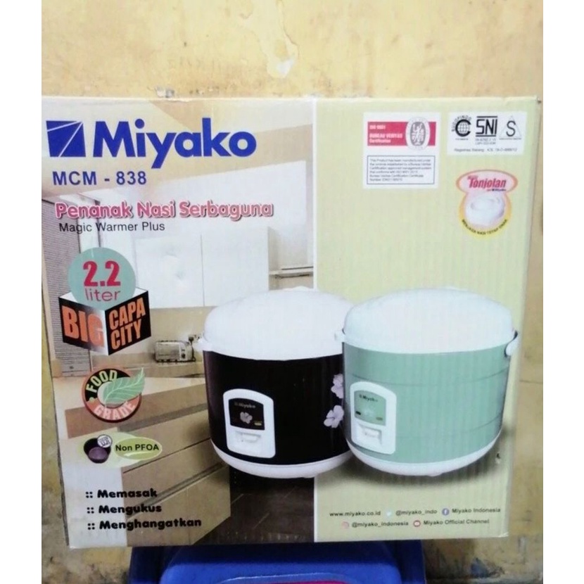 Jual Rice cooker Miyako MCM 838 / Magic com miyako jumbo 2,2 Liter ...