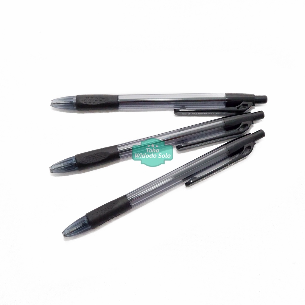 Jual 1 BUAH Pulpen Snowman V5 0,7mm Hitam/ Merah/ Biru Bolpoin ...