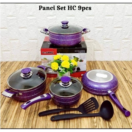 Jual Panci Cookware Set 9 Pcs Warna HC | Shopee Indonesia