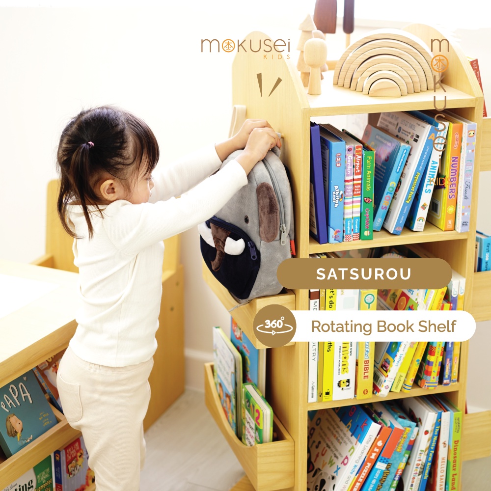 Jual Satsurou + | Bookshelf | Rotating Book Shelf | Rak Buku | Shopee ...