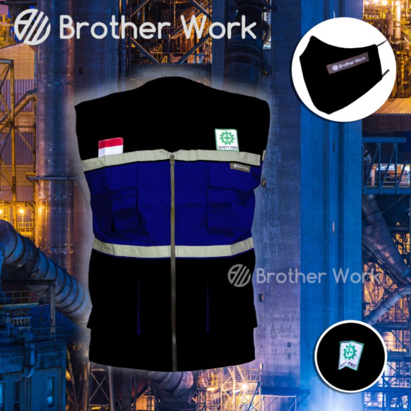 Jual rompi safety hitam benhur - rompi kerja - rompi kerja bagus ...