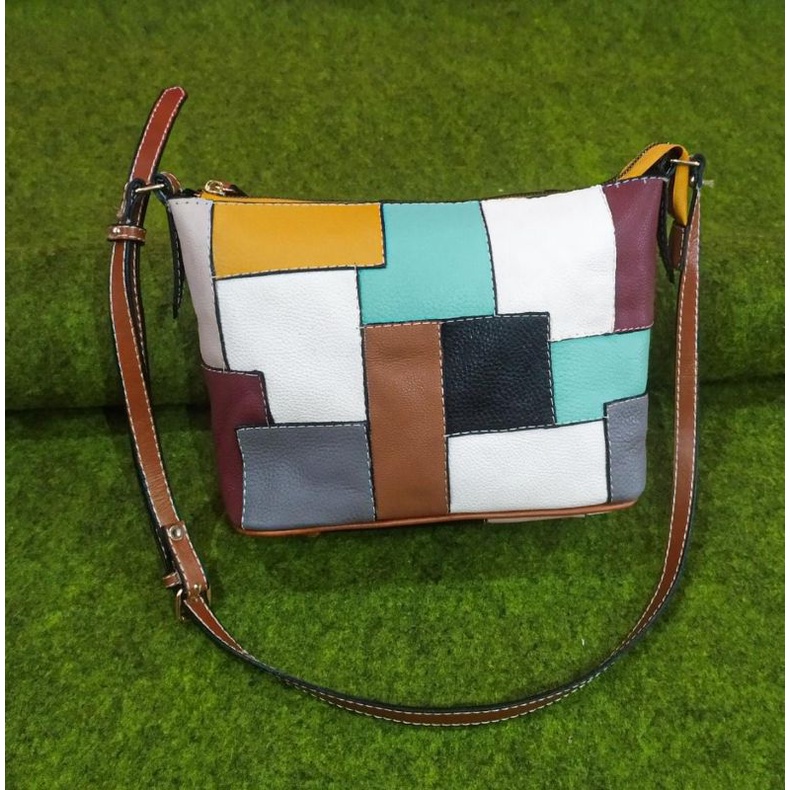 Jual cantik tas perca kulit sapi asli premium size besar model kubus ...