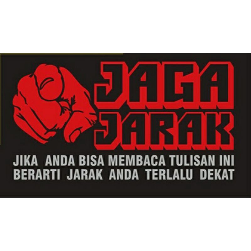 Jual stiker cutting/sticker cutting warning jaga jarak buat kepet ...