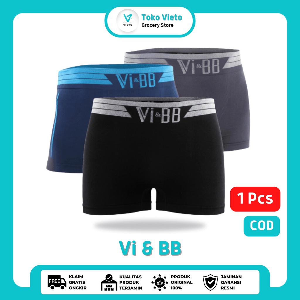 Jual Boxer Vi&BB Spandex Rajut Multi Warna Isi 1 Pcs Celana Dalam Pria ...
