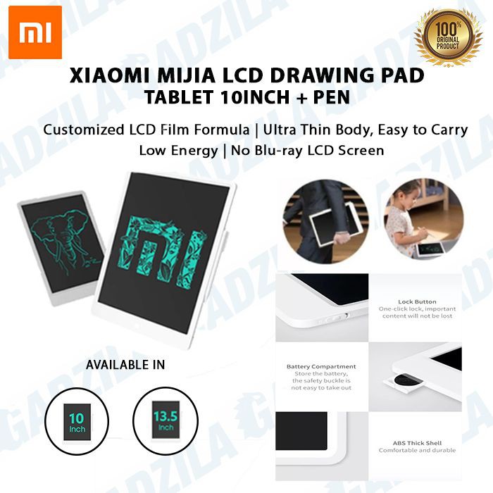 Jual XIAOMI MIJIA LCD DRAWING PAD TABLET 10INCH PEN - TABLET PAPAN ...