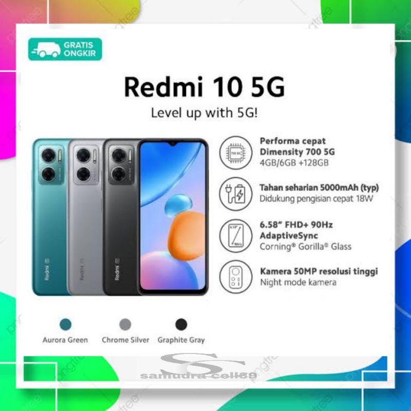 Jual XIAOMI REDMI 10 5G RAM 6GB/128GB & 4GB/ROM 128GB GARANSI RESMI | Shopee Indonesia