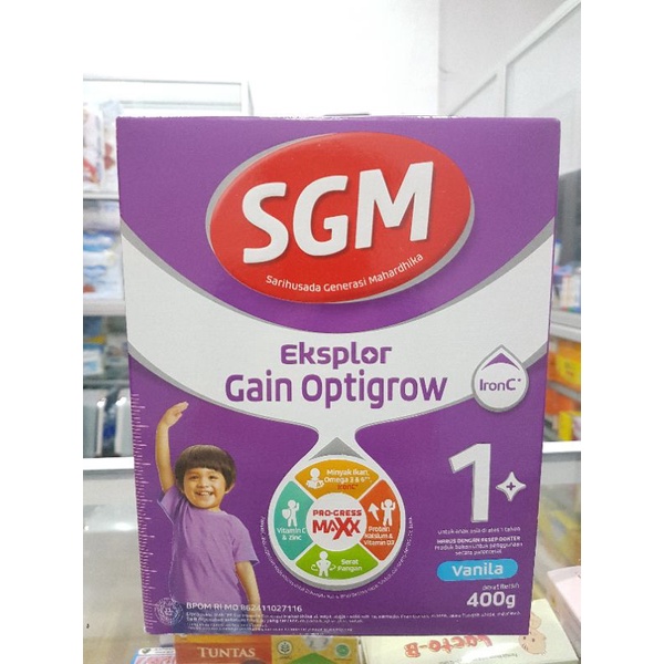 Jual SGM Eksplor Gain Optigrow 1+ 400 GRAM FREE BUBBLE DAN KARDUS ...