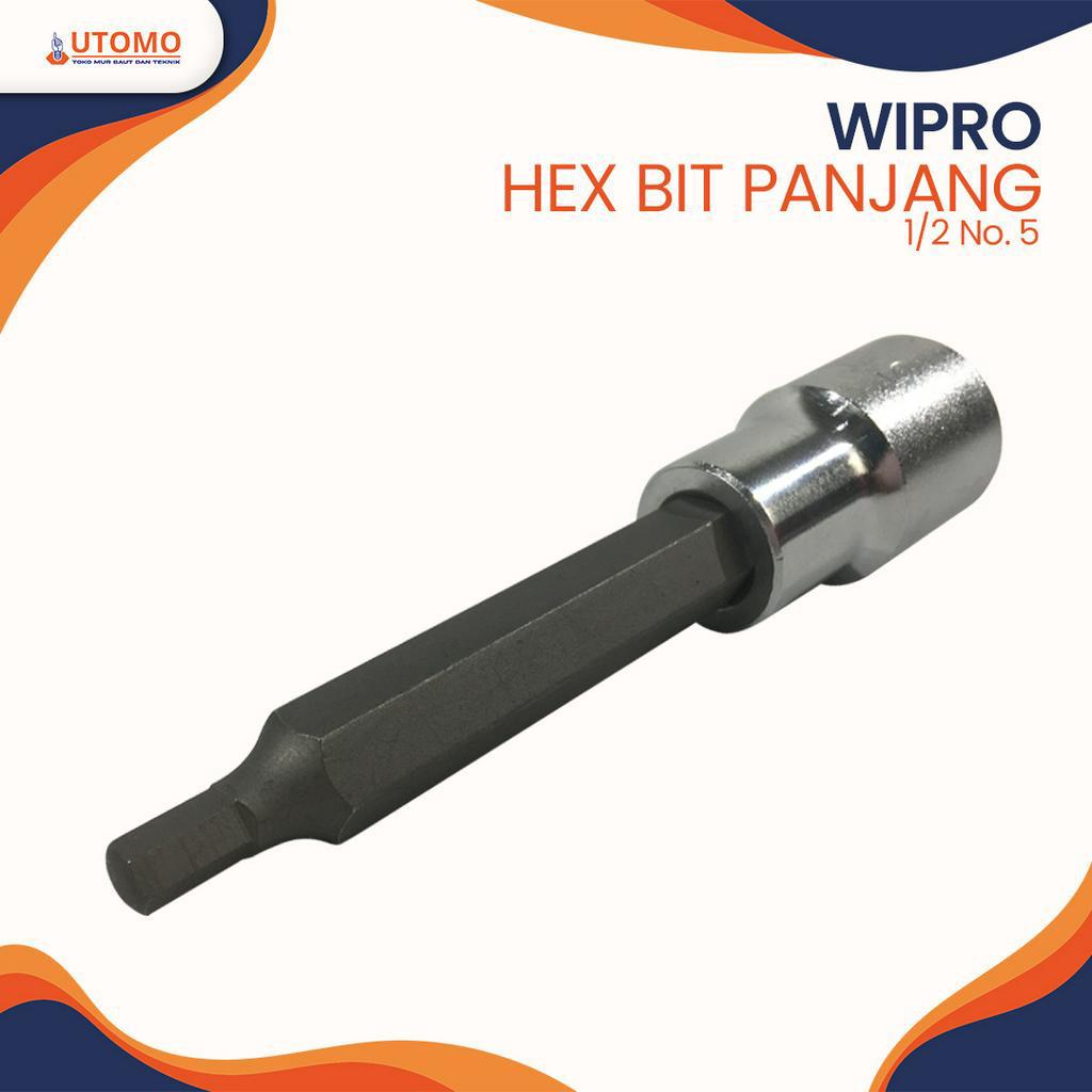 Jual Mata Sok L 5 mm Panjang - Hex Bit Socket Long 1/2" WIPRO 5x100 mm ...