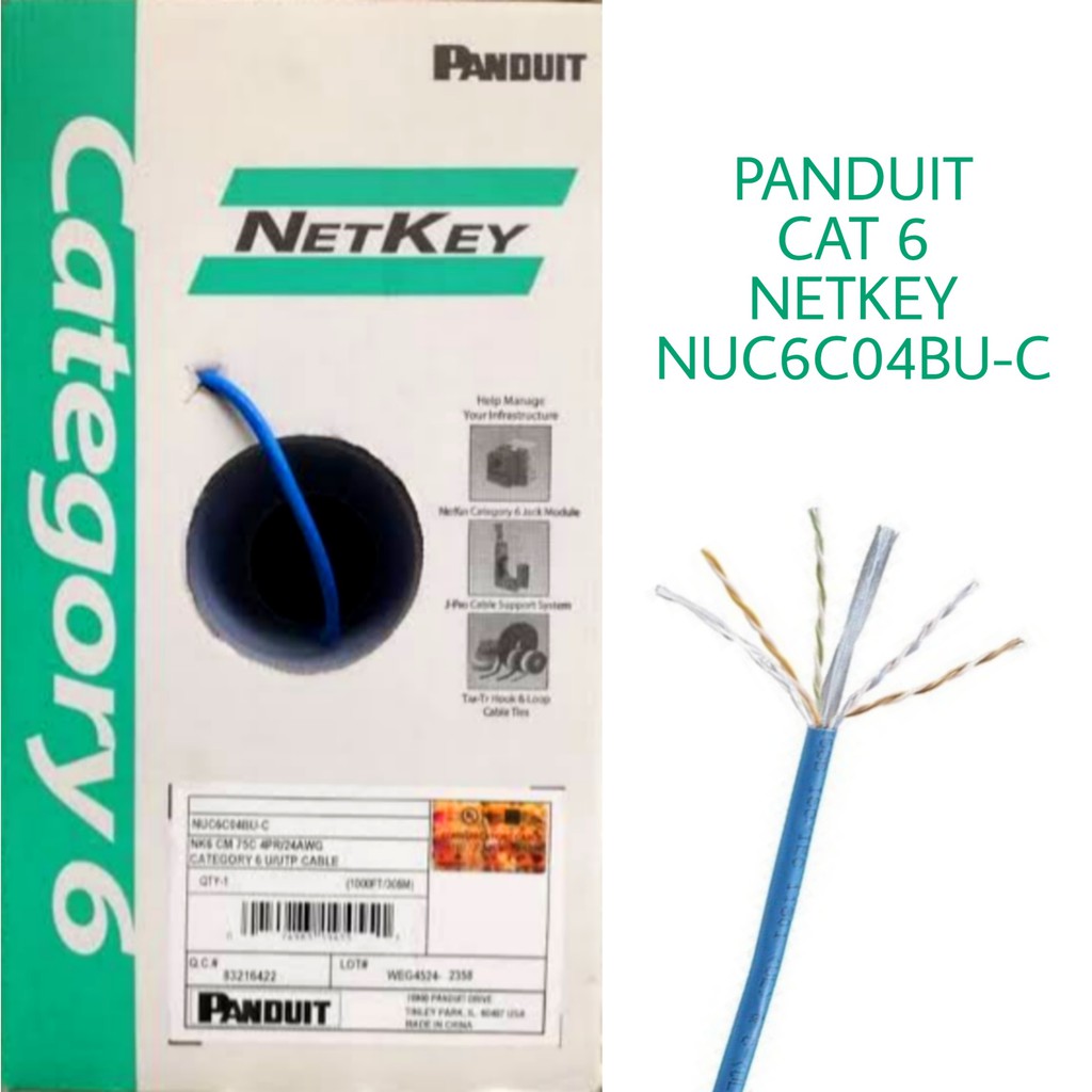 Jual Kabel LAN UTP CAT 6 PANDUIT NETKEY (Per METER) | Shopee Indonesia