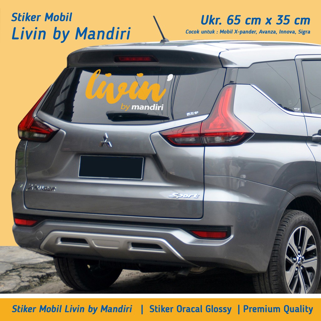 Jual Stiker Livin by Mandiri Stiker mobil official branding Bank ...