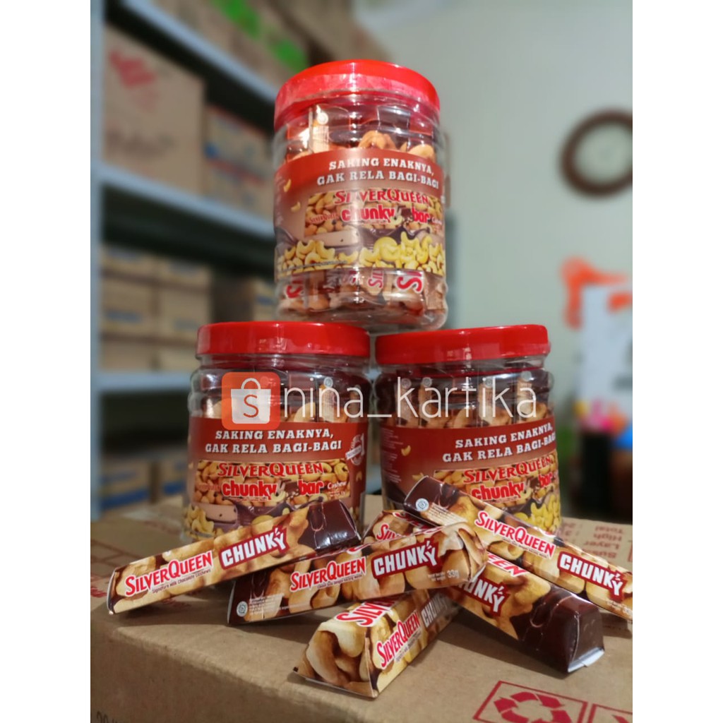Jual SilverQueen Chunky Jar 396 Gr (1 Jar/12 Pcs) | Shopee Indonesia