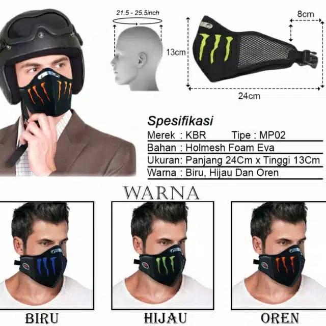Jual masker motor KBR monster satuan/ masker motor pria KBR racing ...