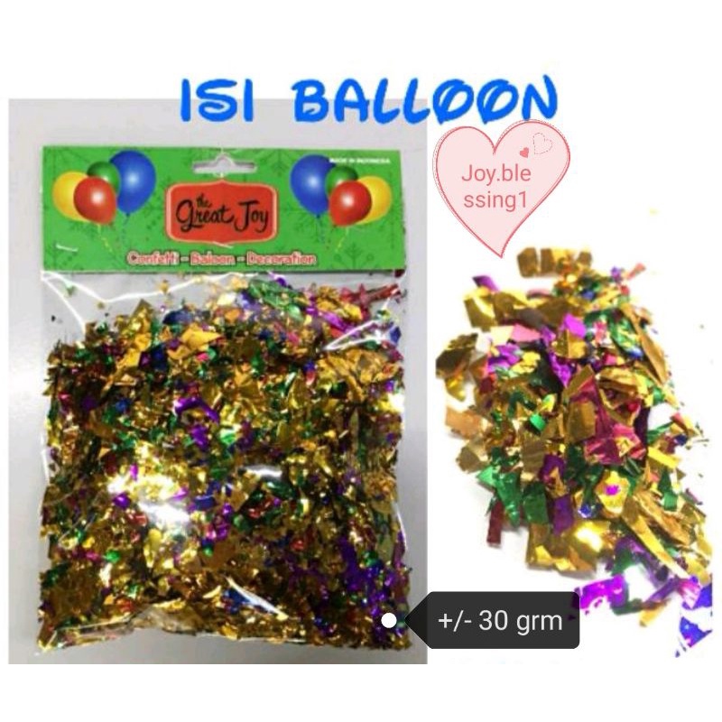 Jual ISI CONFETTI TABURAN KERTAS METALIK UNTUK BALON 25 GRM | Shopee ...