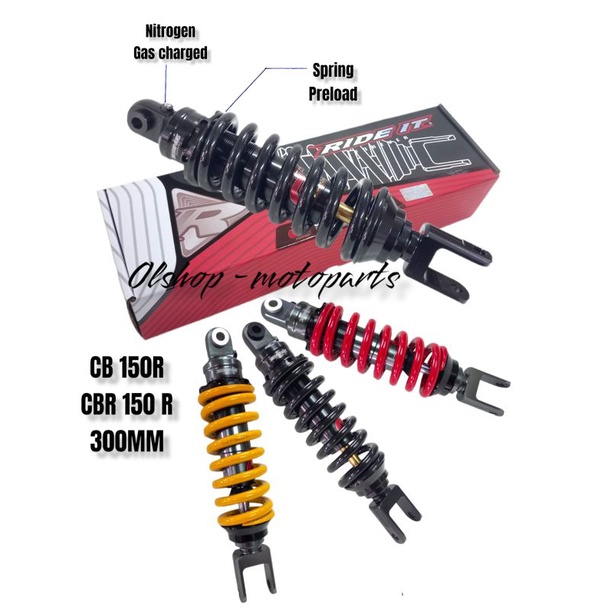 Jual SHOK BELAKANG SHOCKBREKER MONOSHOCK RIDE IT GP CB150R CB150 LED CBR 150 TINGGI SHOK 300MM ...