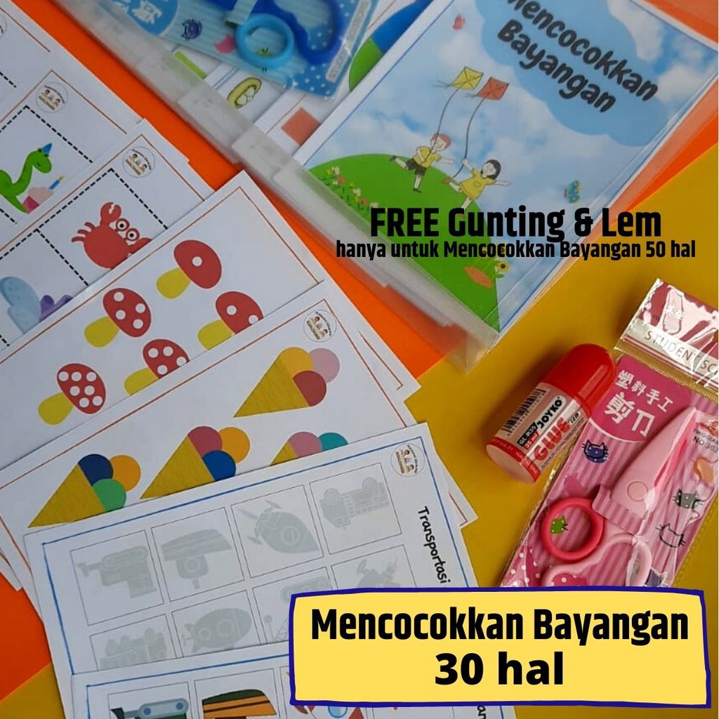 Jual Worksheet Anak Aktivitas Gunting Dan Tempel 40 lembar FREE Map ...
