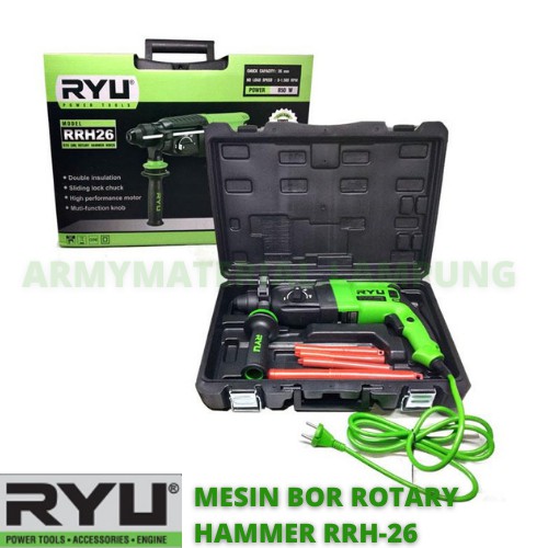 Jual JUAL MESIN BOR ROTARY HAMMER RRH-26 RYU ORIGINAL ENGINE / MESIN BOR RYU / MESIN BOR LISTRIK ...
