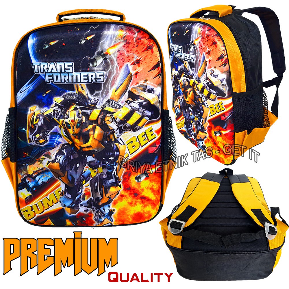 Jual Tas Sekolah Anak Laki SD Karakter Transformers Bumblebee PREMIUM ...